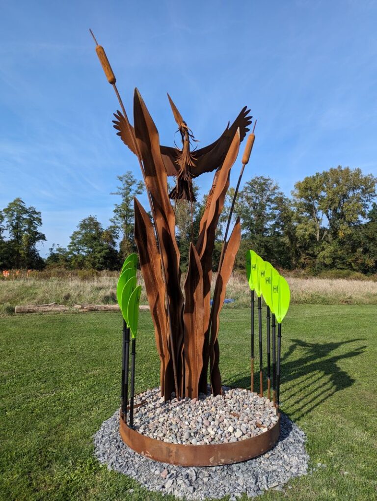 Soaring Beauty: Heron Sculpture Graces Saunders Finger Lakes Museum ...